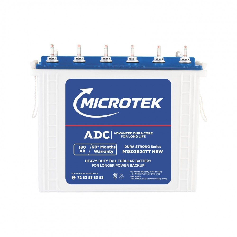 Microtek Dura Strong M1803624TT 180Ah/12V Tubular Battery – High ...