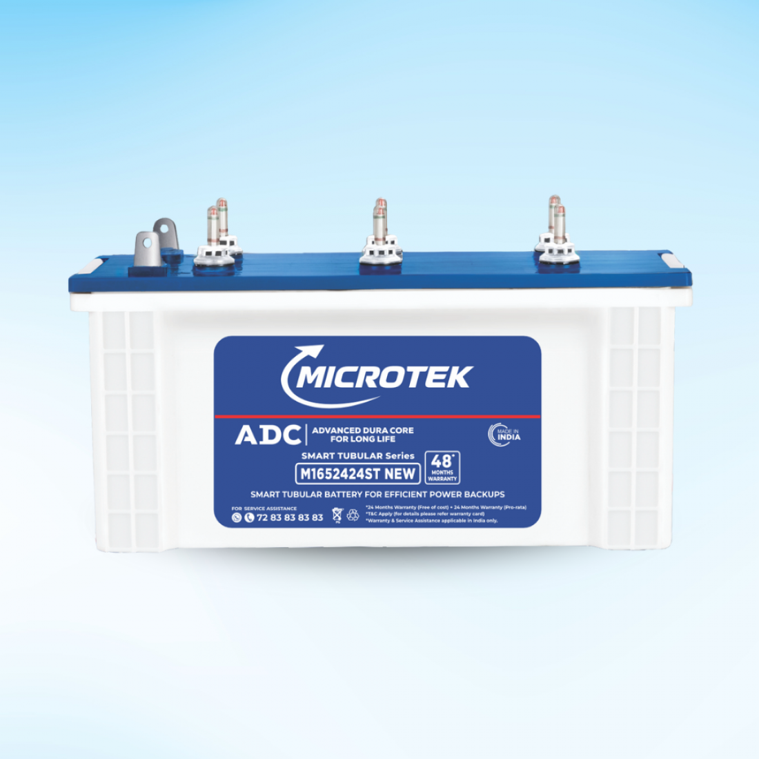 Microtek Smart Tubular Battery M1652424ST | Long Backup Inverter Battery